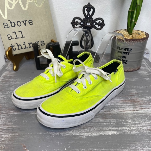 Keds | Shoes | Keds Highlighter Yellow And White Lace Up Sneakers Size ...